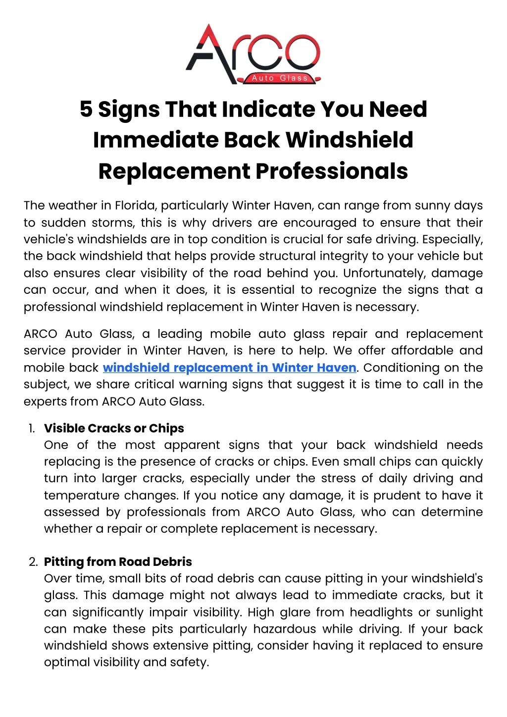 PPT - 5 Signs That Indicate You Need Immediate Back Windshield ...