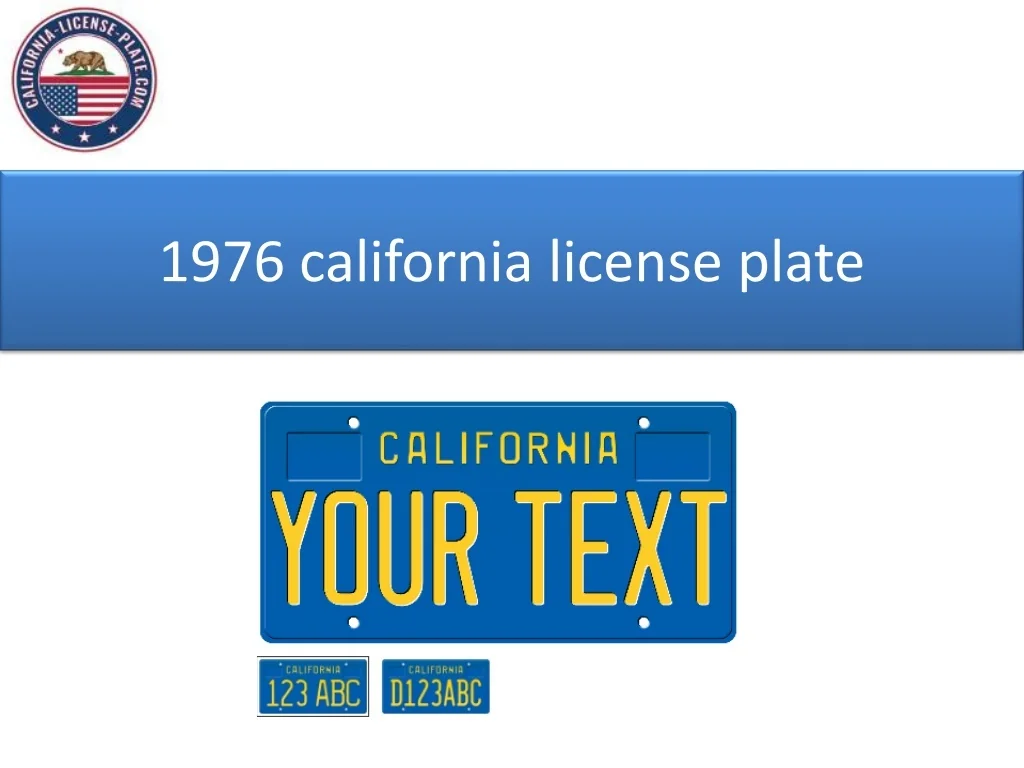 PPT - 1976 california license plate PowerPoint Presentation, free ...