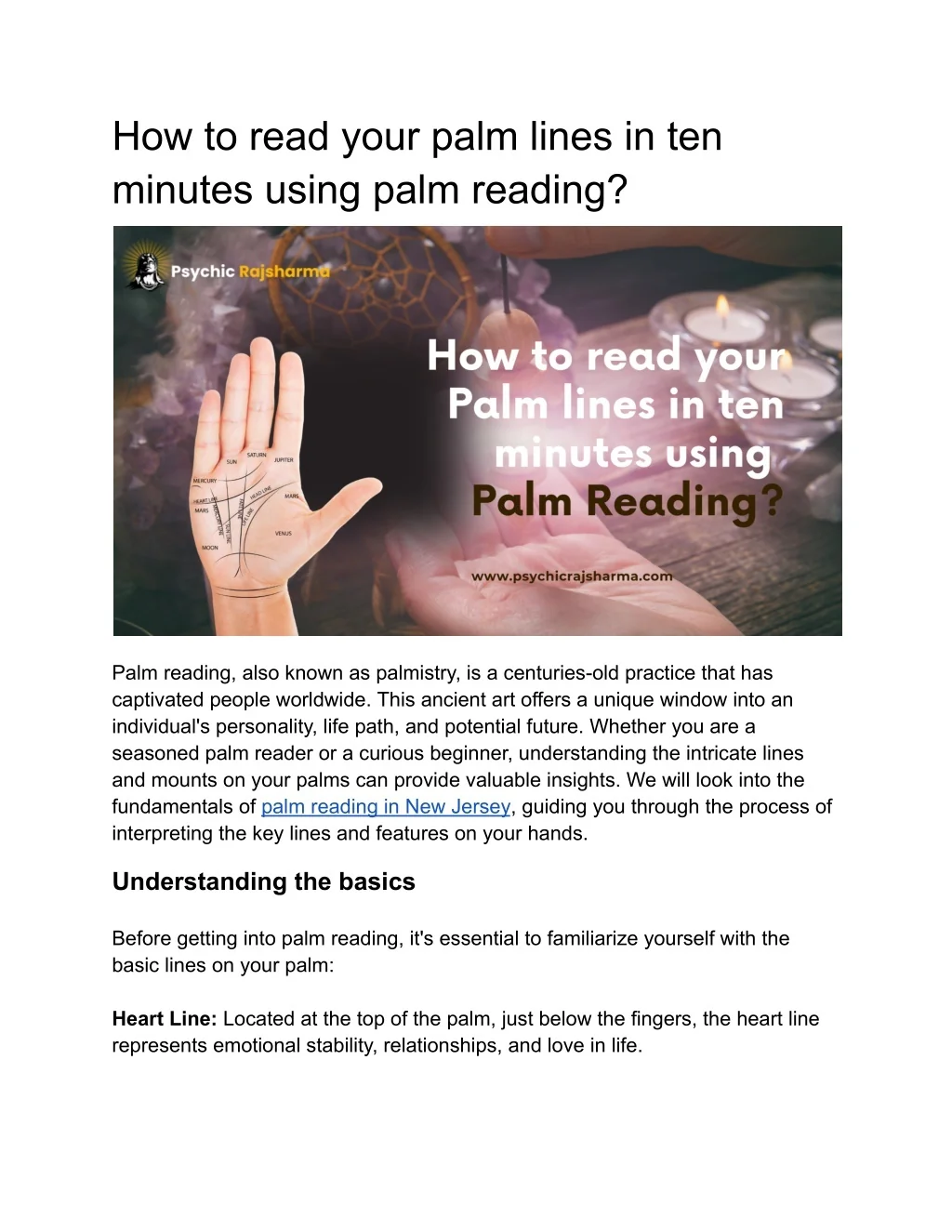 PPT - How to read your palm lines in ten minutes using palm reading ...
