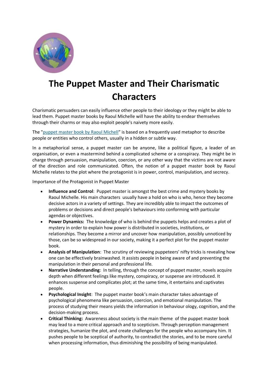 PPT - The Puppet Master and Their Charismatic Characters PowerPoint ...