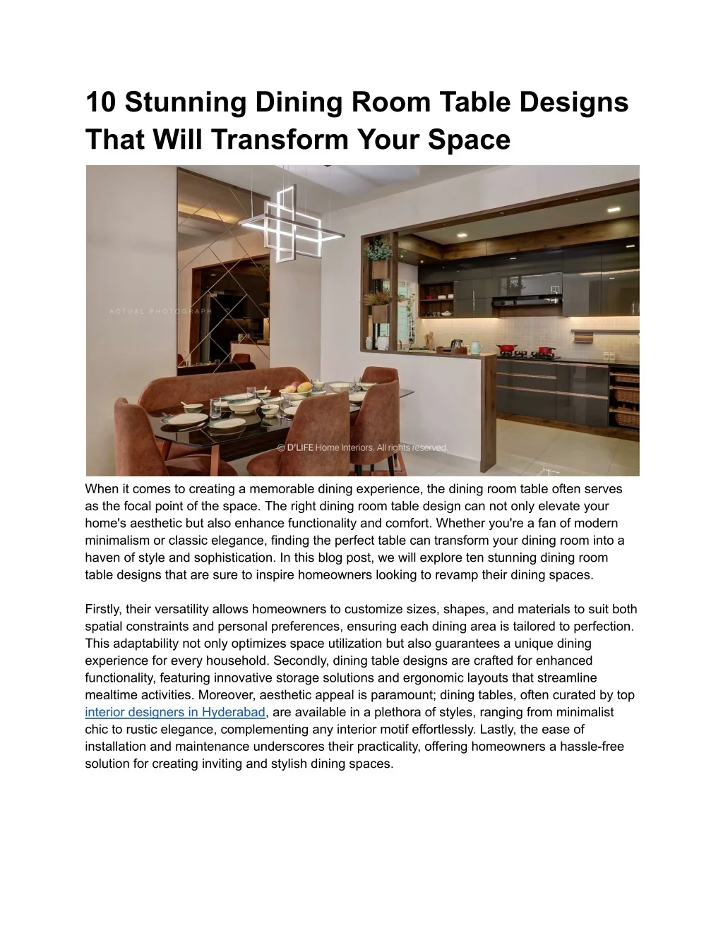 PPT - 10 Stunning dining room table designs that will Transform your ...