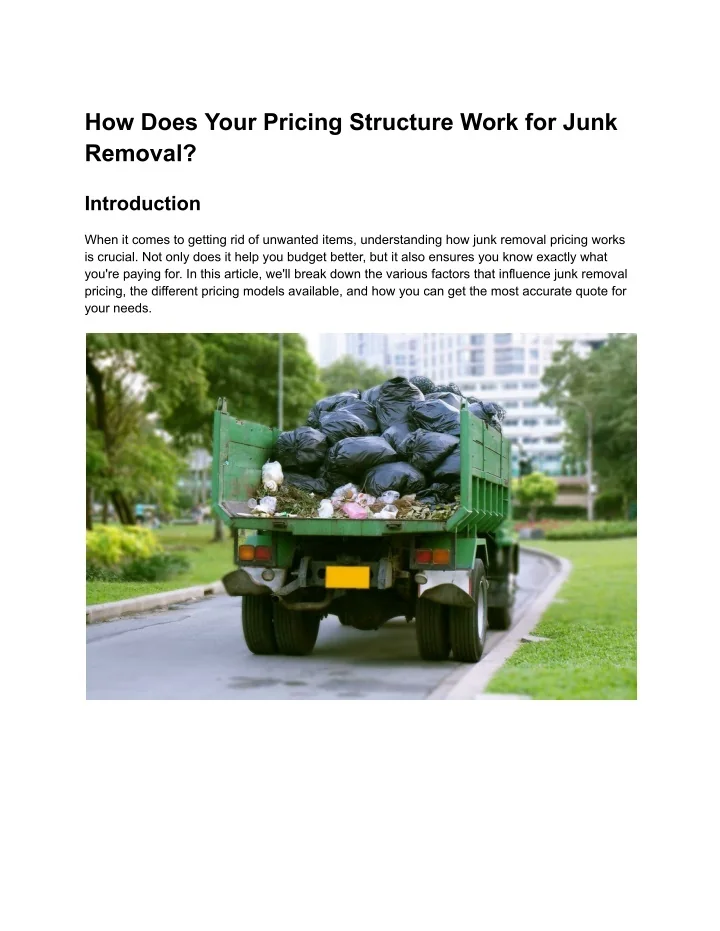PPT - How Does Your Pricing Structure Work for Junk Removal PowerPoint ...