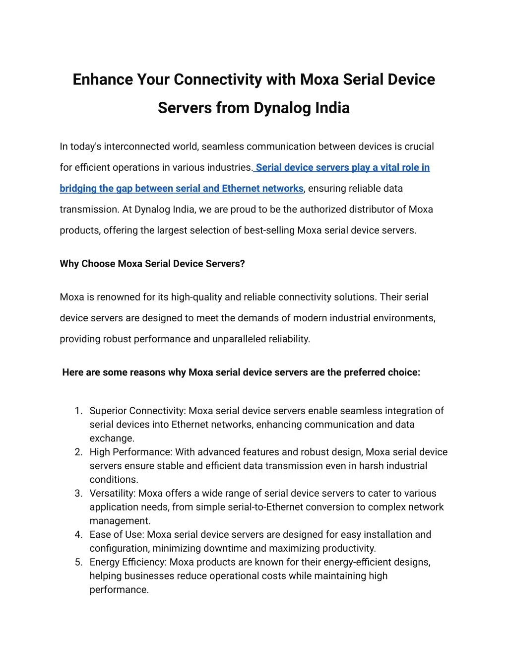 PPT - Enhance Your Connectivity with Moxa Serial Device Servers from ...