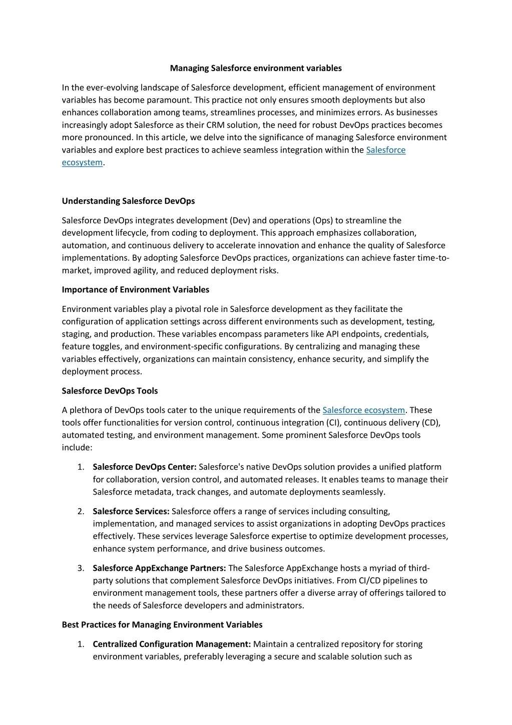 PPT - Managing Salesforce environment variables PowerPoint Presentation ...