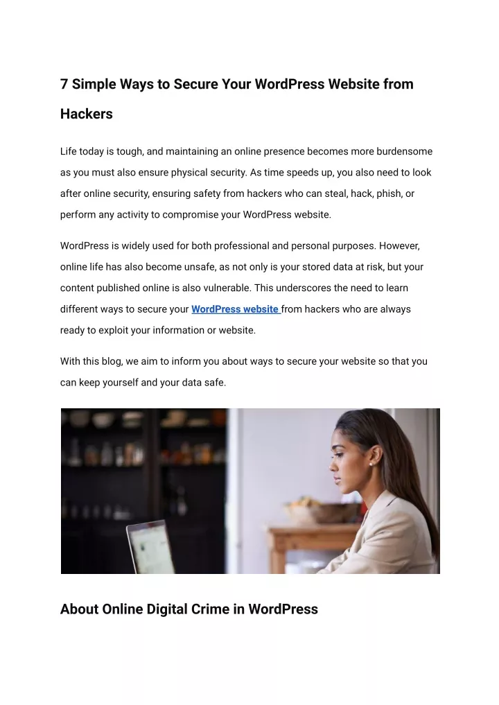 PPT - 7 Simple Ways to Secure Your WordPress Website from Hackers (1 ... PPT - 7 Simple Ways to Secure Your WordPress Website from Hackers (1 ...