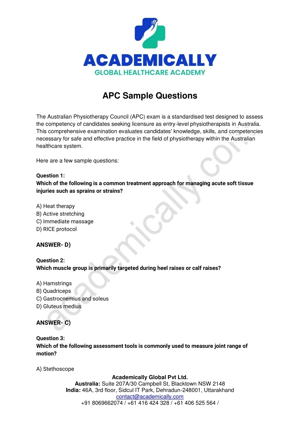 PPT - APC SAMPLE QUESTIONS PowerPoint Presentation, free download - ID ...