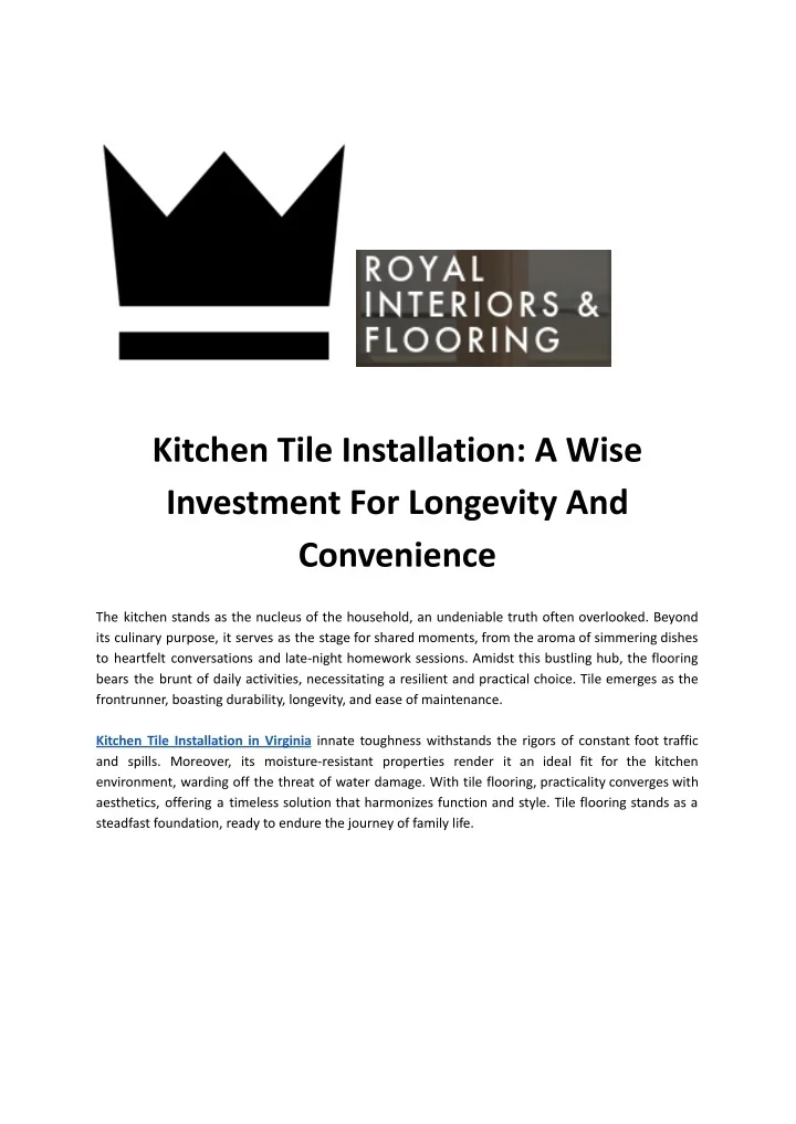 PPT - Kitchen Tile Installation: A Wise Investment for Longevity and Convenience PowerPoint ...