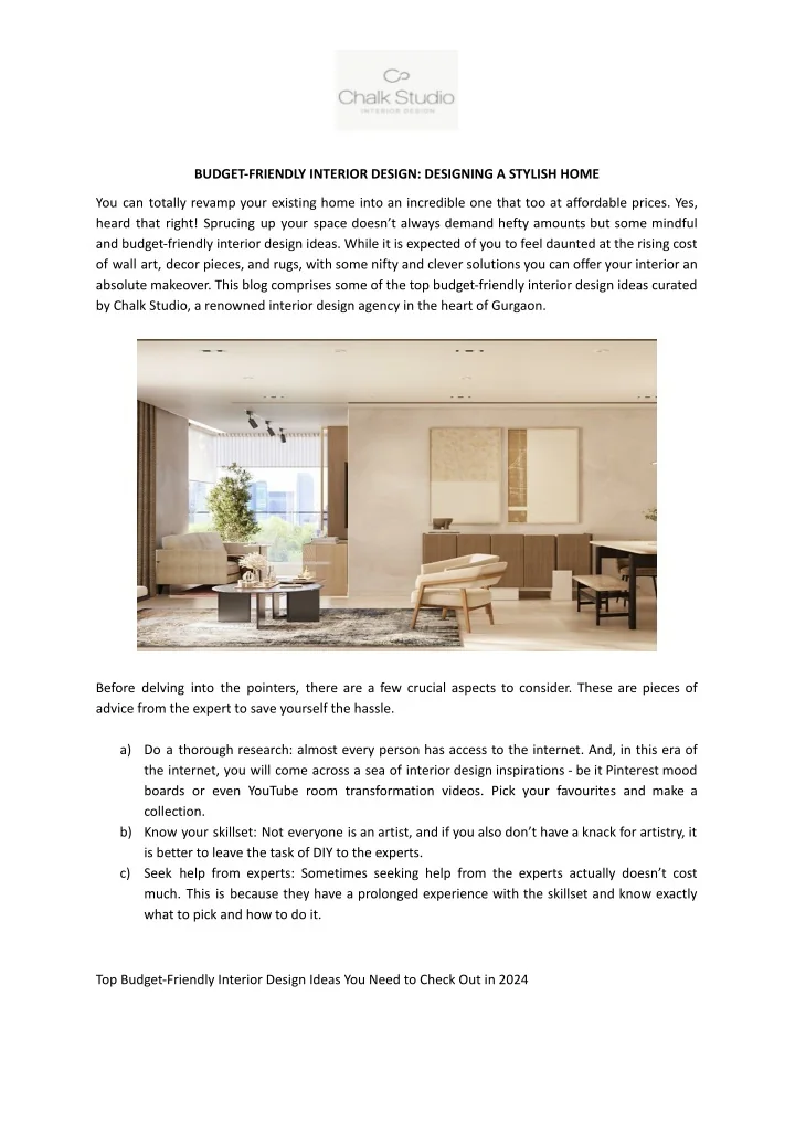 PPT - BUDGET-FRIENDLY INTERIOR DESIGN_ DESIGNING A STYLISH HOME ...