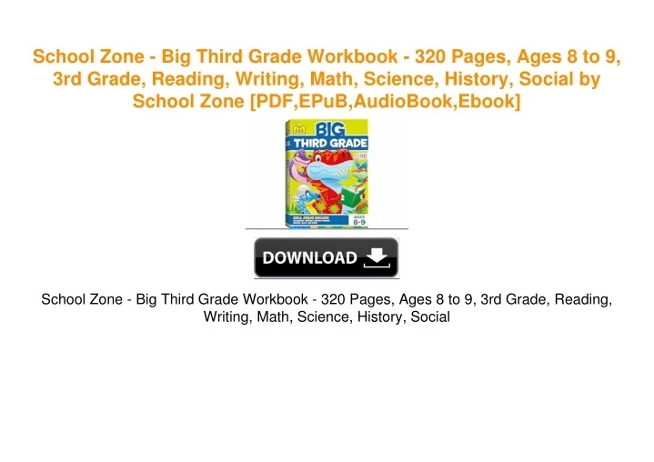 PPT - School Zone - Big Third Grade Workbook - 320 Pages, Ages 8 to 9 ...