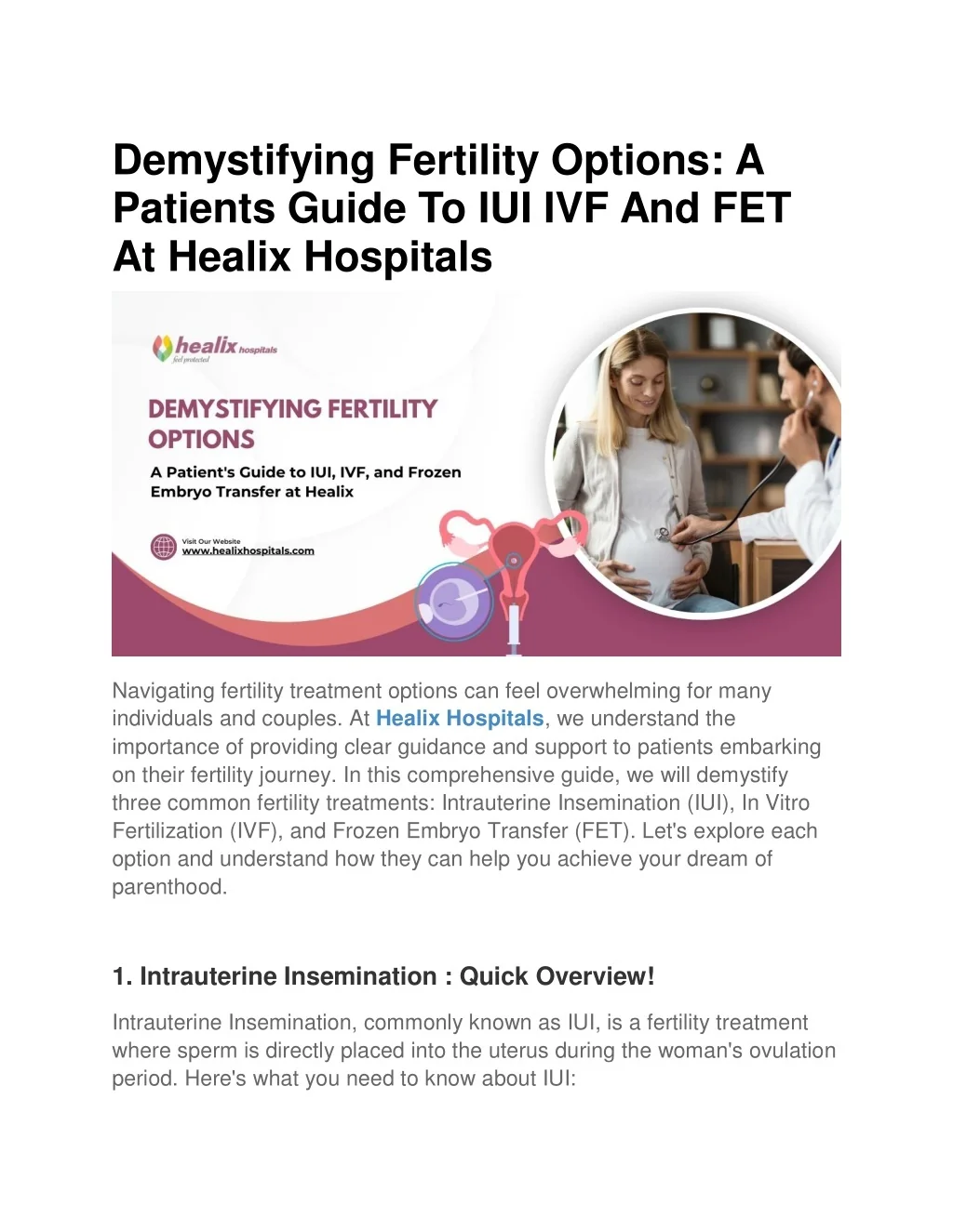 PPT - Demystifying Fertility Options A Patients Guide To IUI IVF And ...