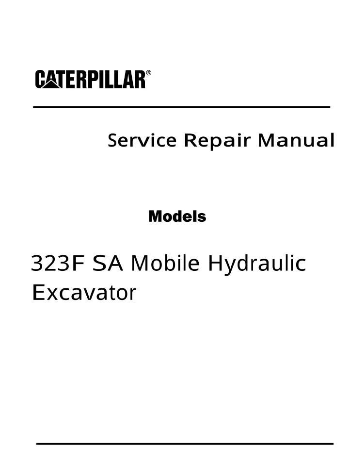 PPT - Caterpillar Cat 323F SA Mobile Hydraulic Excavator (Prefix P7P ...