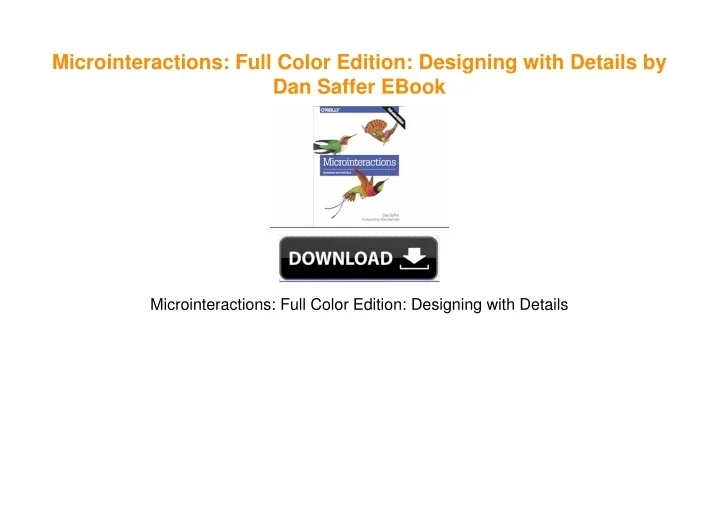 PPT - Microinteractions: Full Color Edition: Designing with Details by ...