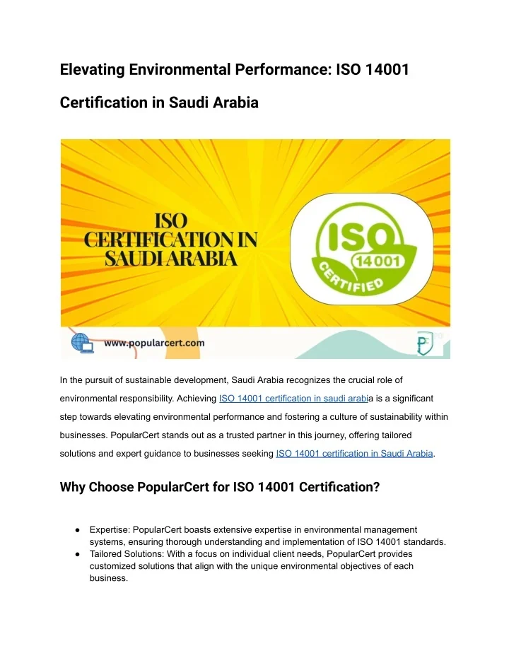 PPT - Elevating Environmental Performance_ ISO 14001 Certification in ...