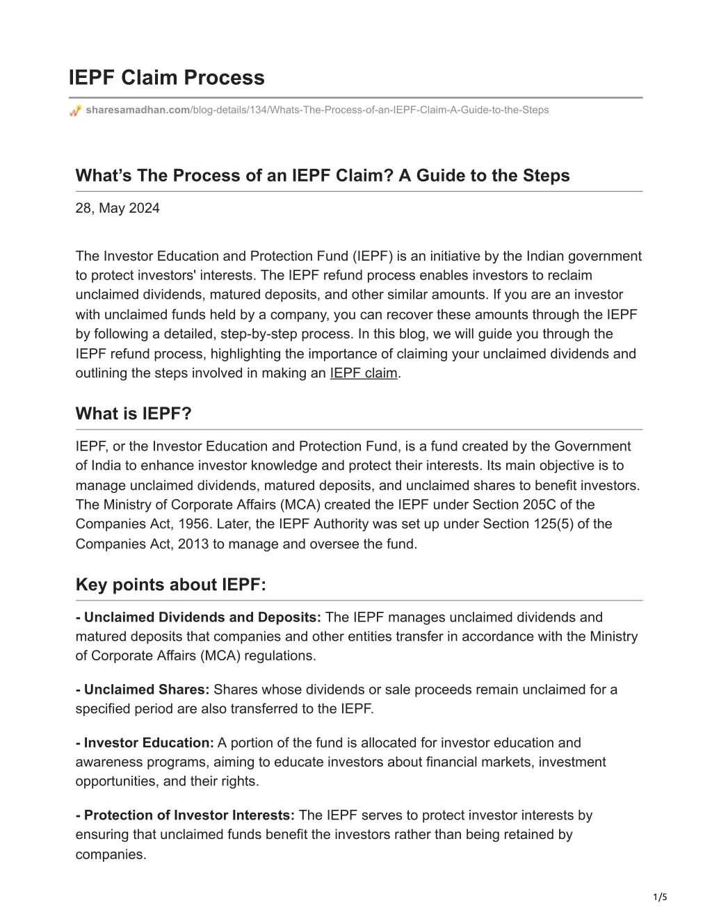 PPT - IEPF Claim Process PowerPoint Presentation, free download - ID ...