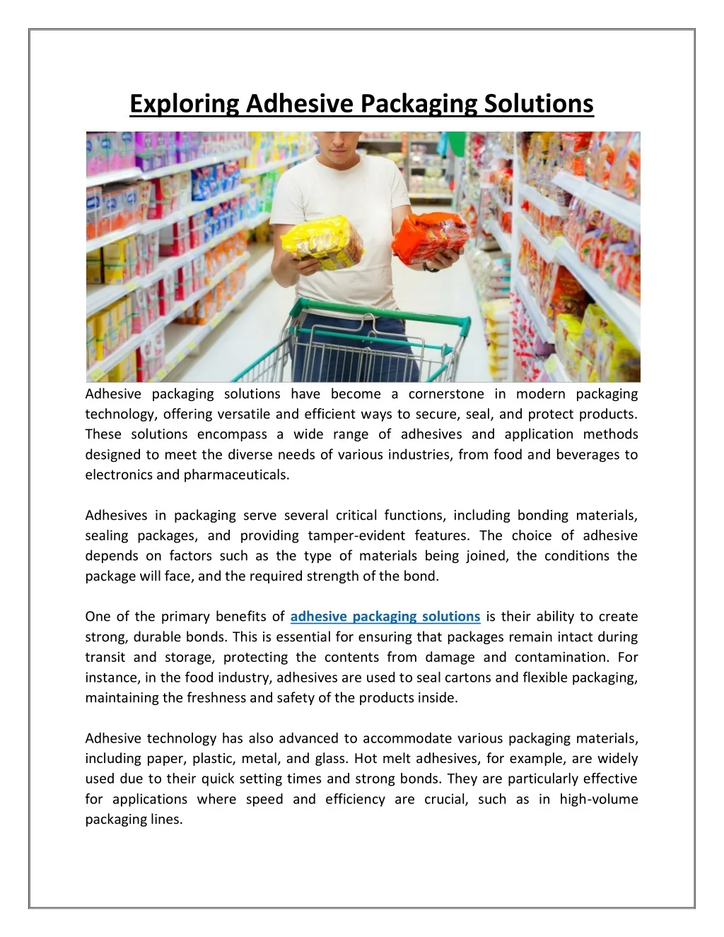 PPT - Exploring Adhesive Packaging Solutions PowerPoint Presentation ...