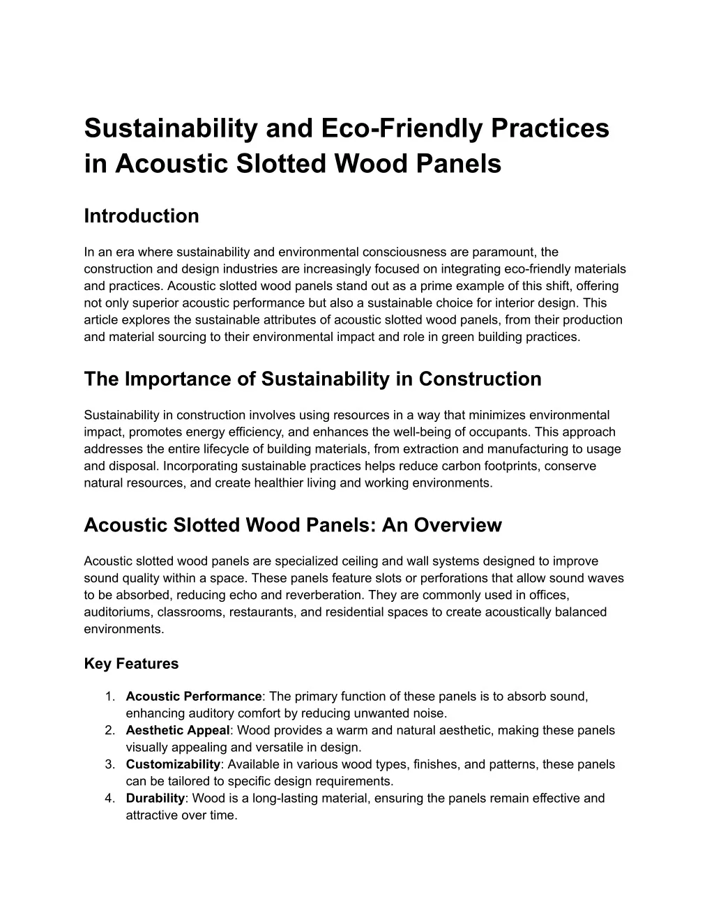 PPT - Sustainability and Eco-Friendly Practices in Acoustic Slotted ...
