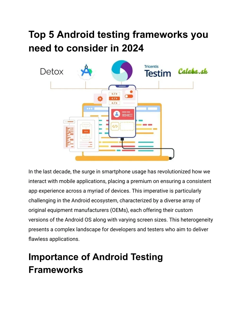 PPT - Top 5 Android testing frameworks you need to consider in 2024 ...