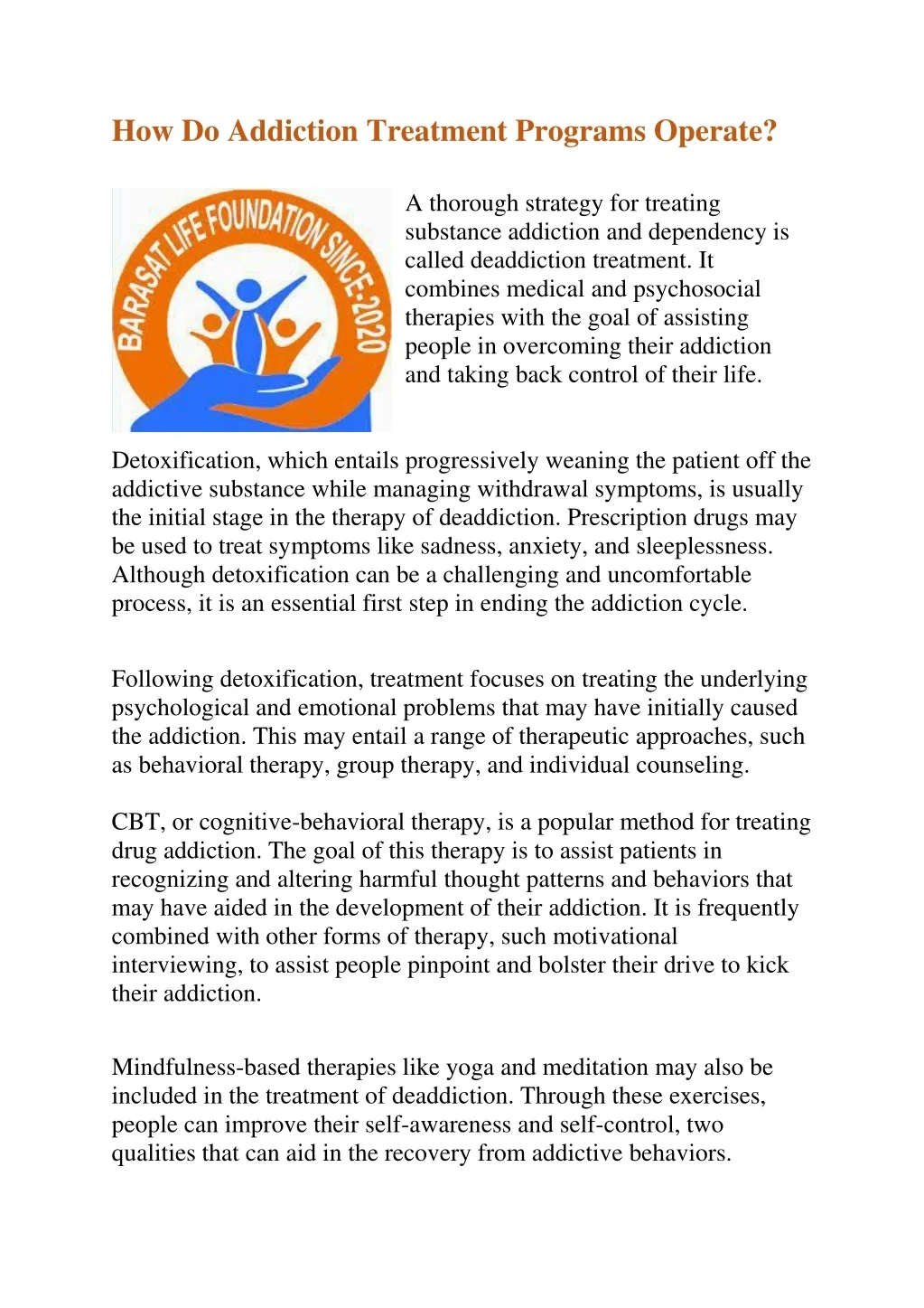 PPT - How Do Addiction Treatment Programs Operate PowerPoint ...