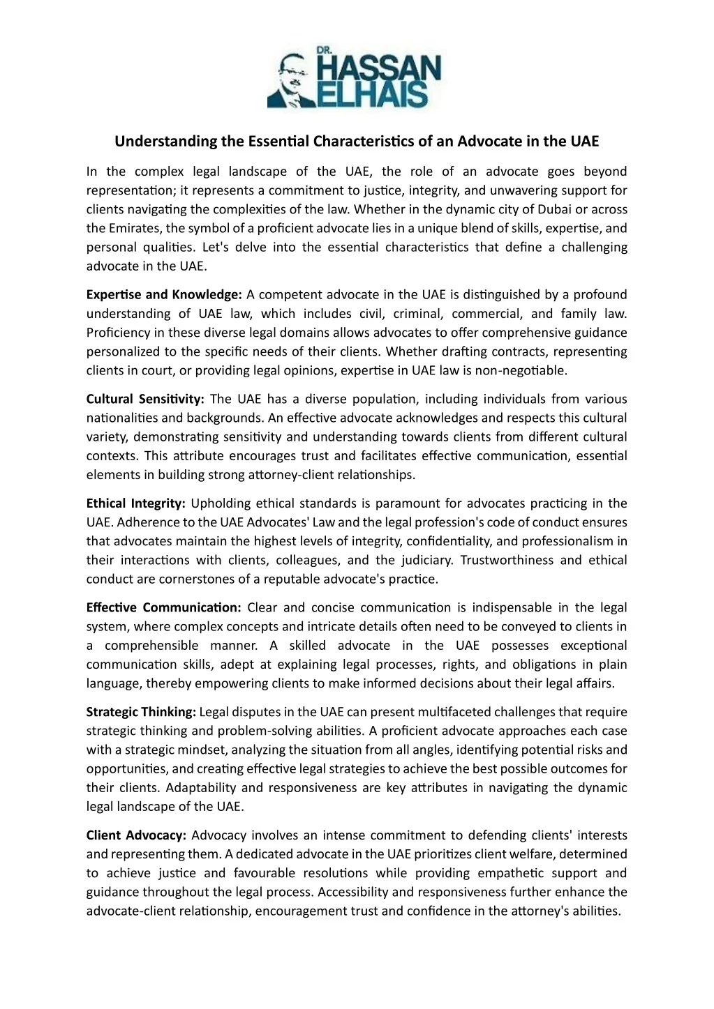 PPT - Understanding the Essential Characteristics of an Advocate in the ...