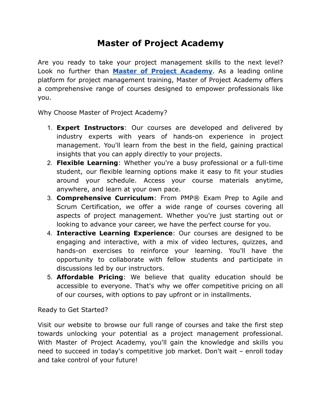 PPT - Master of Project Academy PowerPoint Presentation, free download ...