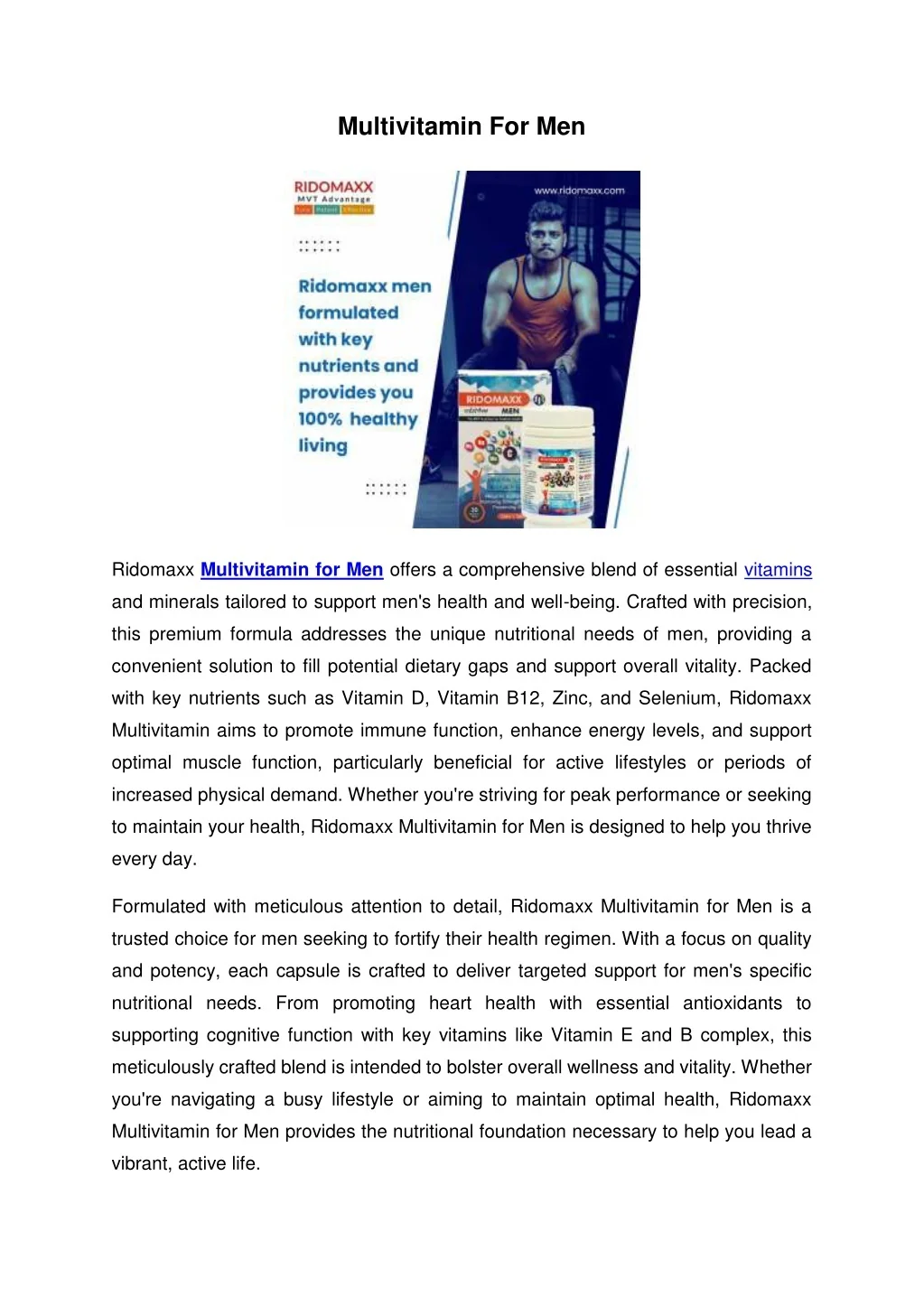 PPT - Multivitamin For Men PowerPoint Presentation, free download - ID ...