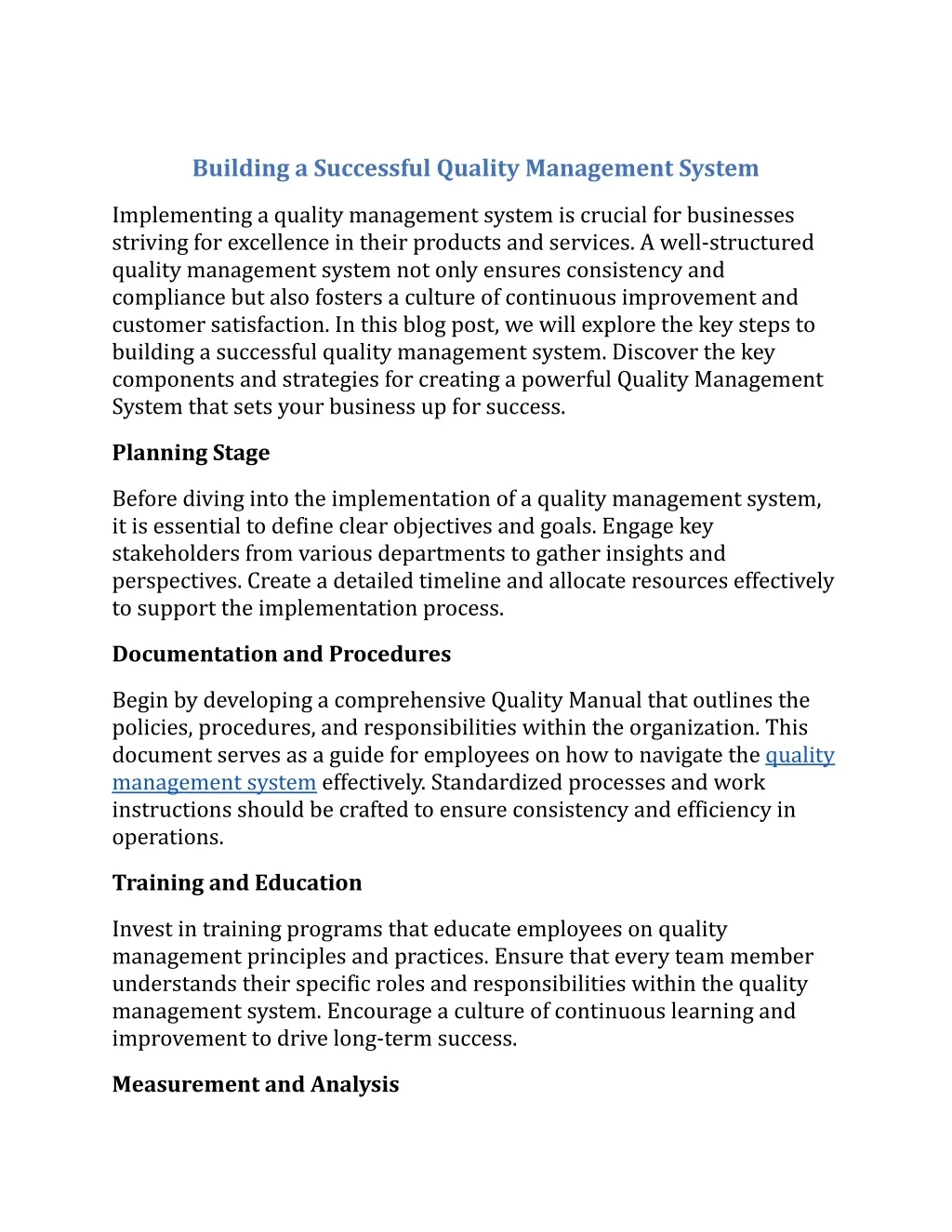 PPT - Building a Successful Quality Management System.docx PowerPoint ...