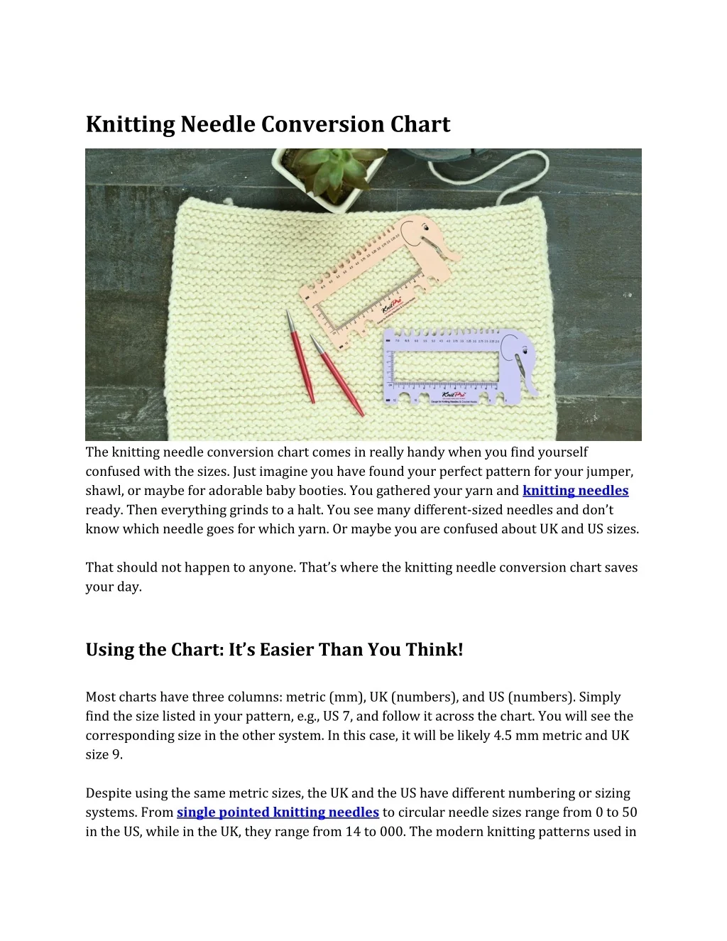 PPT - Knitting Needle Conversion Chart PowerPoint Presentation, free download - ID:13281839