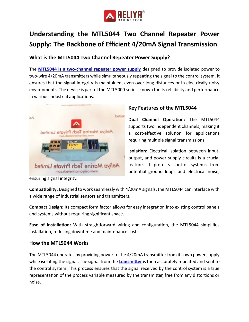 PPT - Understanding the MTL5044 Two Channel Repeater Power Supply ...