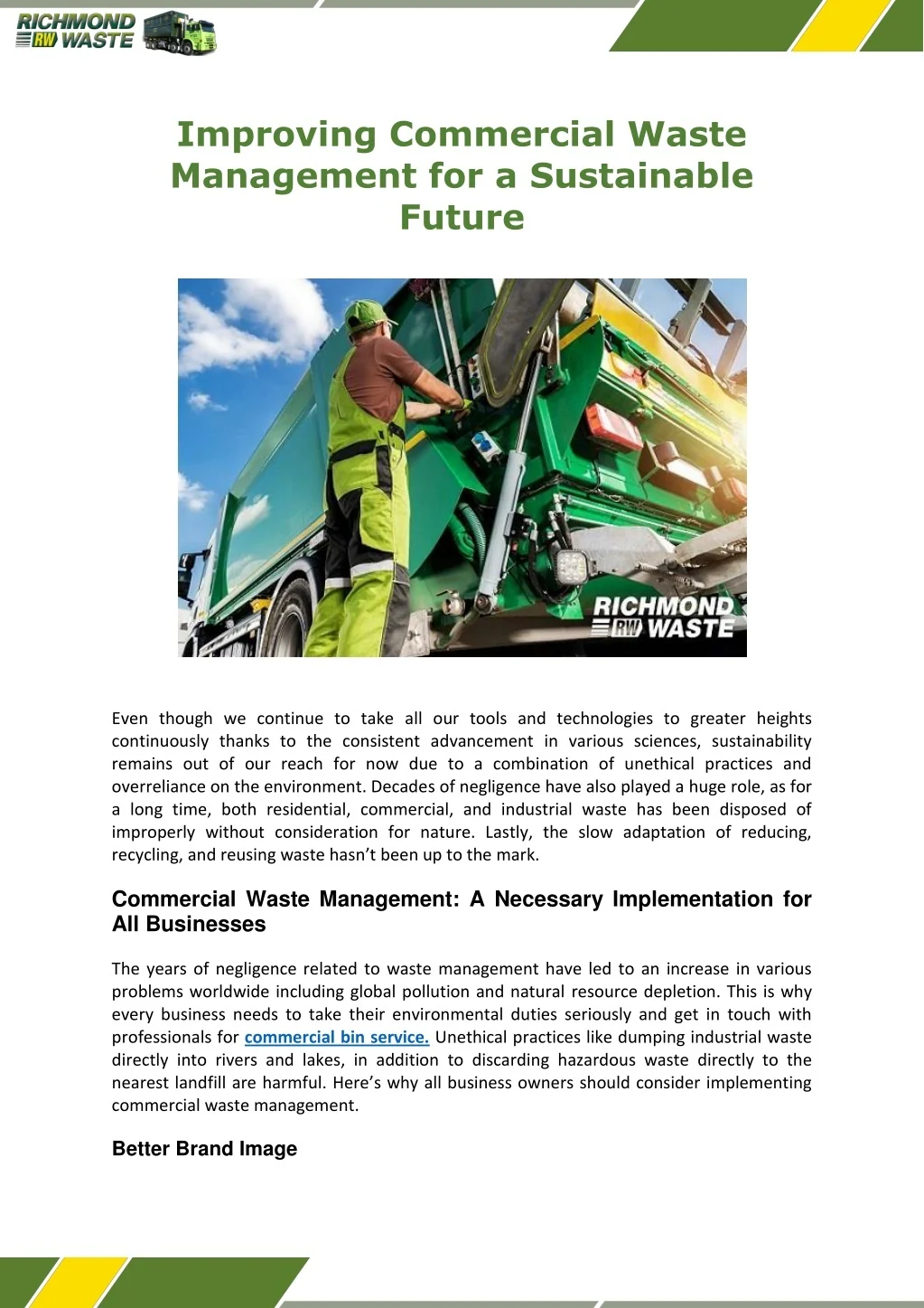 PPT - Improving Commercial Waste Management for a Sustainable Future ...