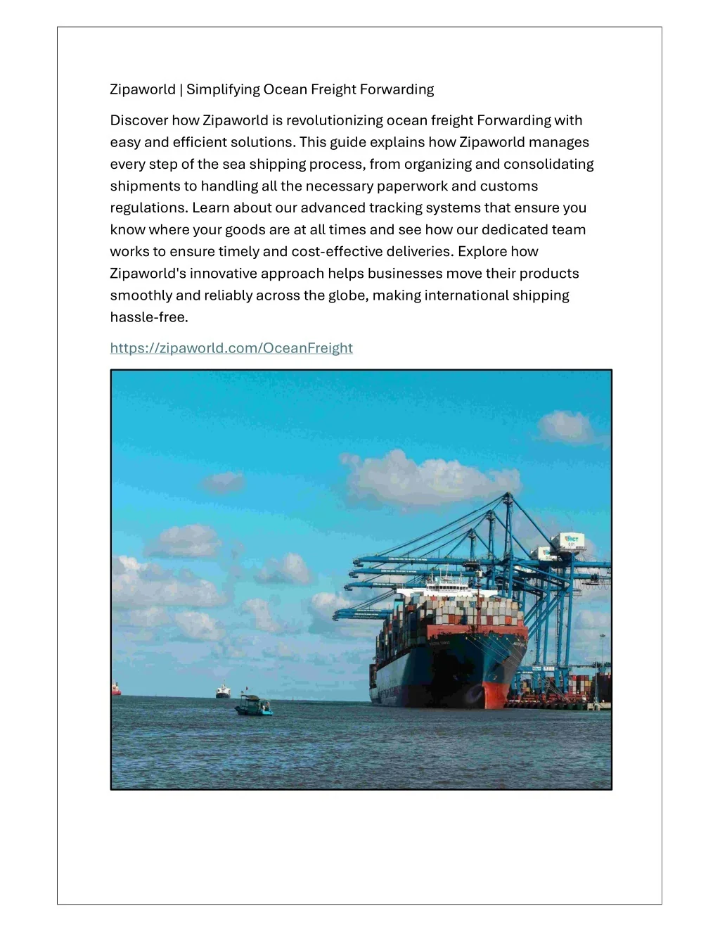 PPT - Zipaworld | Simplifying Ocean Freight Forwarding PowerPoint Presentation - ID:13288995