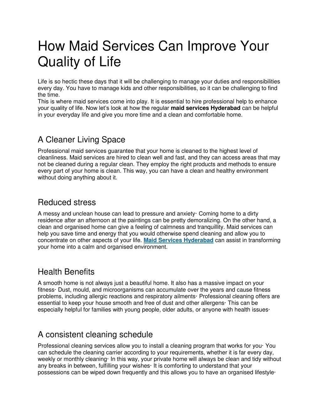 PPT - How Maid Services Can Improve Your Quality of Life PowerPoint ...