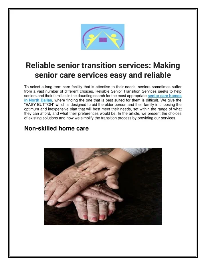 PPT - Reliable senior transition services: Making senior care services ...