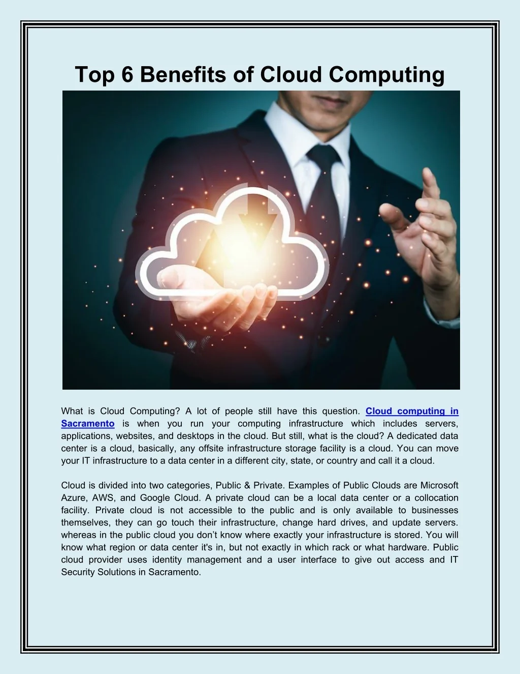 PPT - Top 6 Benefits of Cloud Computing PowerPoint Presentation, free ...