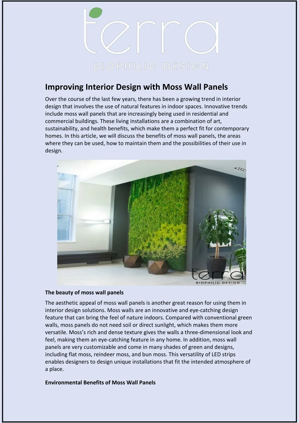 PPT - Improving Interior Design with Moss Wall Panels PowerPoint ...