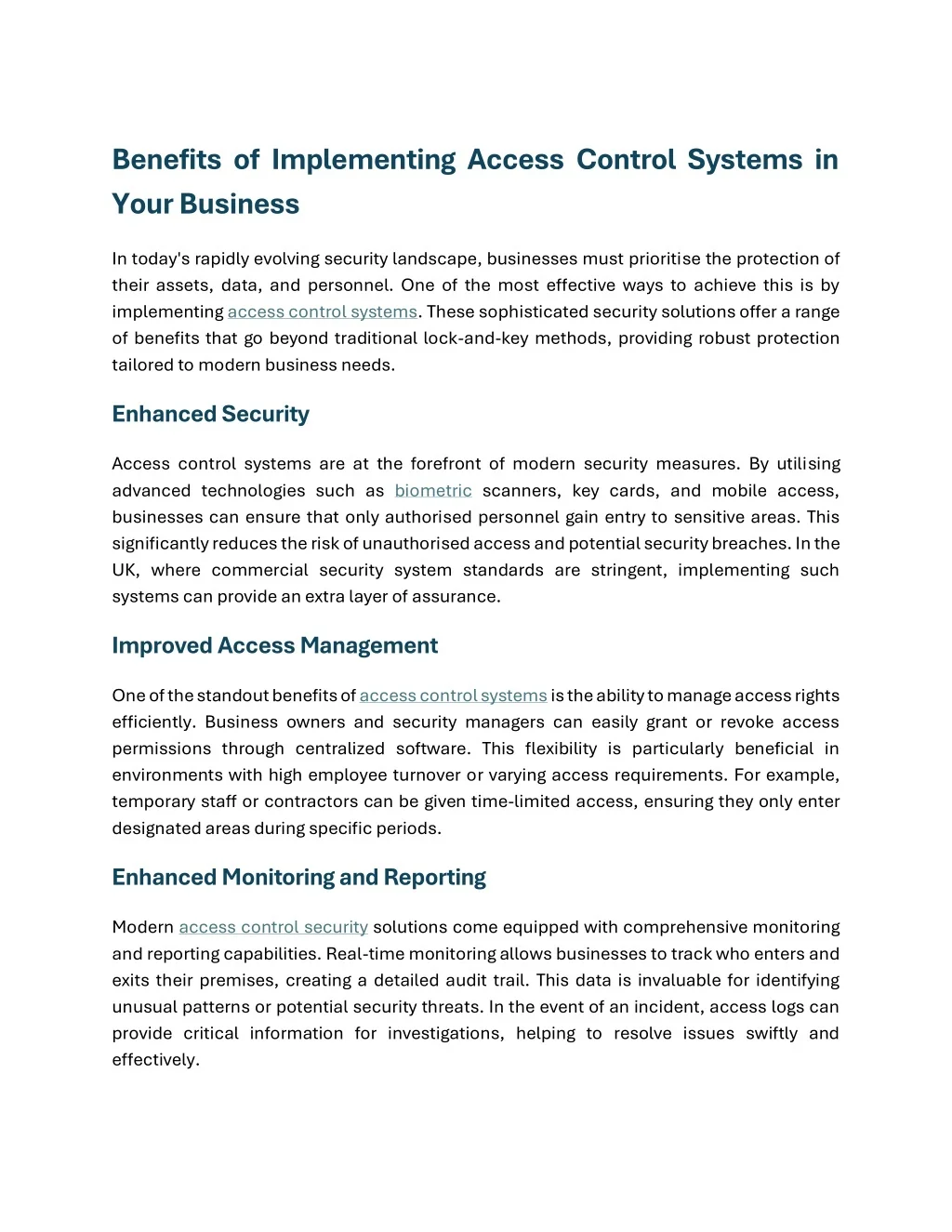 PPT - Benefits of Implementing Access Control Systems in Your Business ...