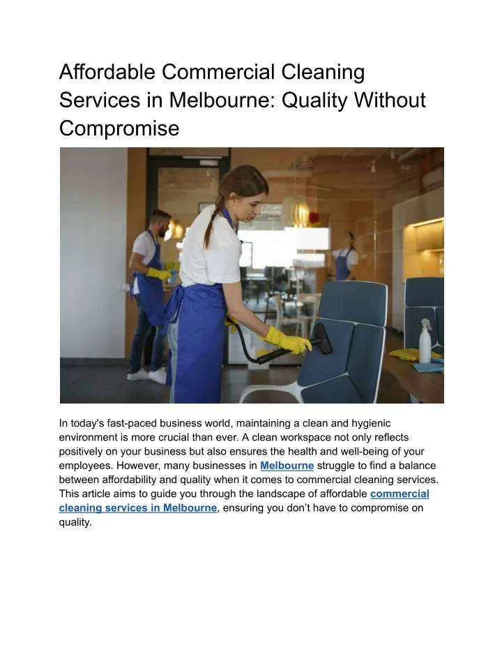 PPT - Affordable Commercial Cleaning Services in Melbourne_ Quality ...