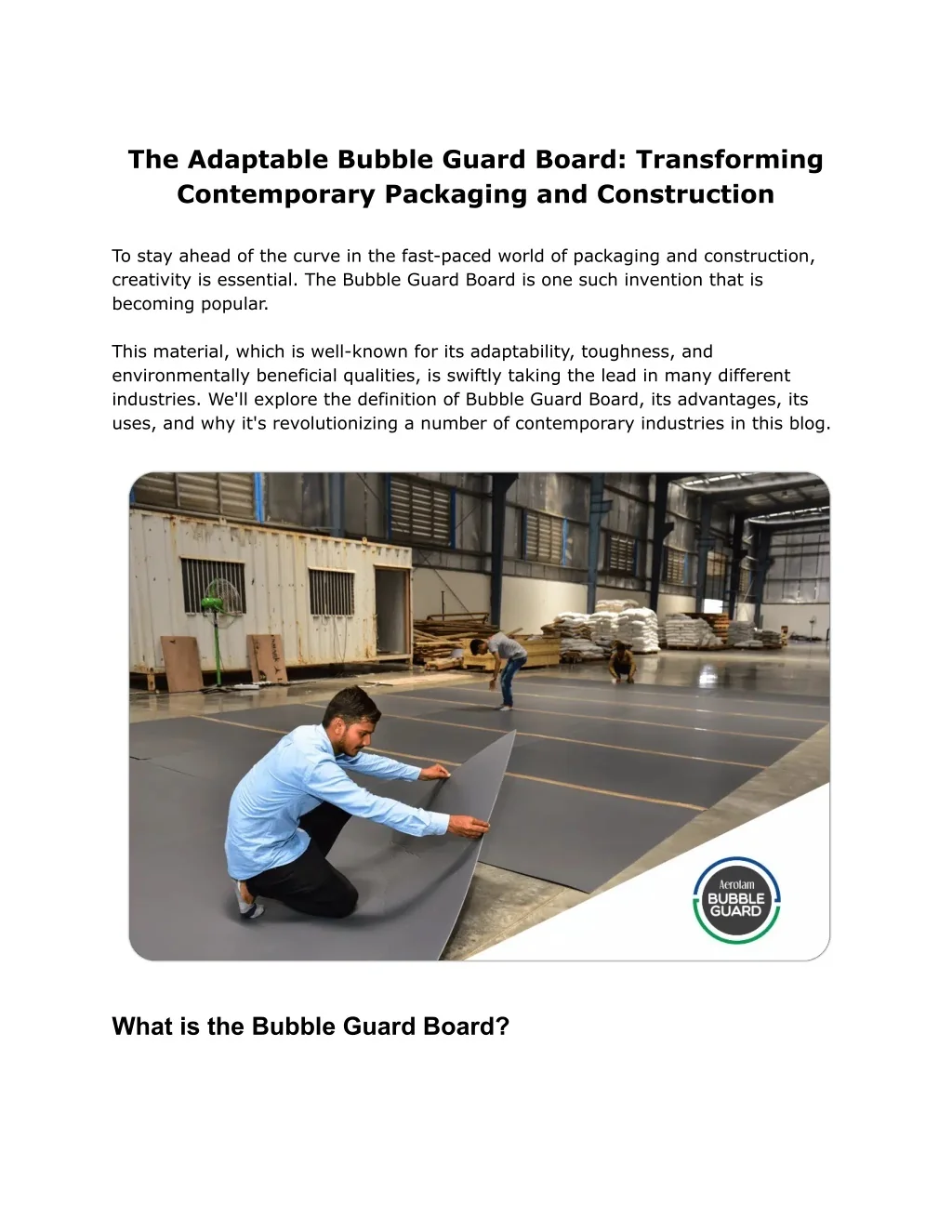 PPT - The Adaptable Bubble Guard Board by Aerolam Industries PowerPoint ...