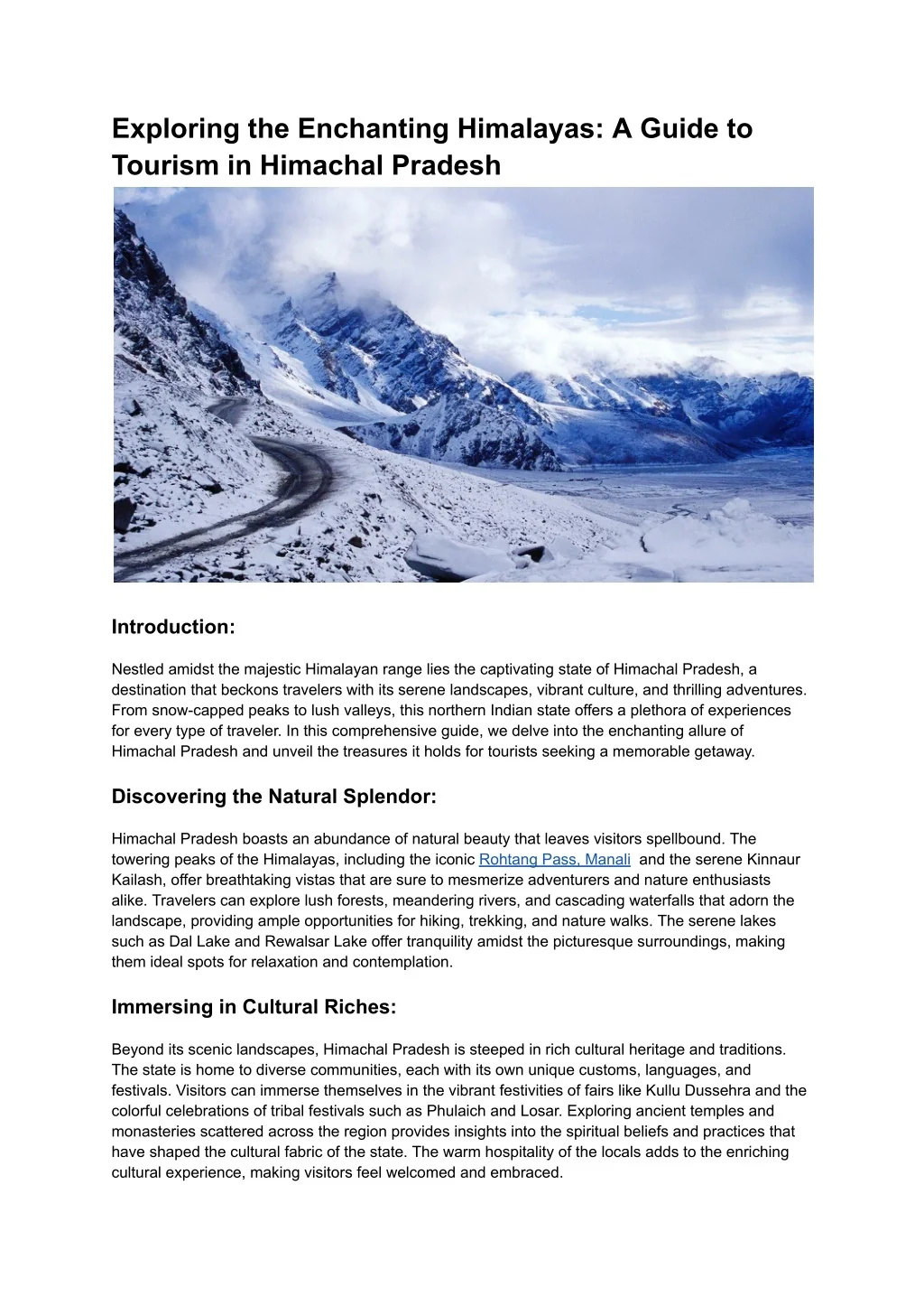 PPT - Exploring the Enchanting Himalayas: A Guide to Tourism in ...