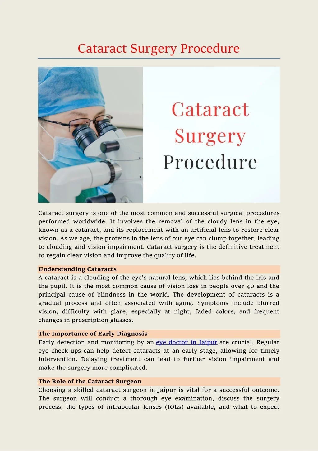PPT - Cataract Surgery Procedure PowerPoint Presentation, free download ...