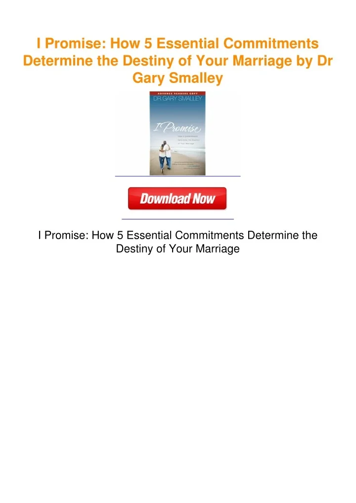 PPT - I Promise: How 5 Essential Commitments Determine the Destiny of Your PowerPoint ...