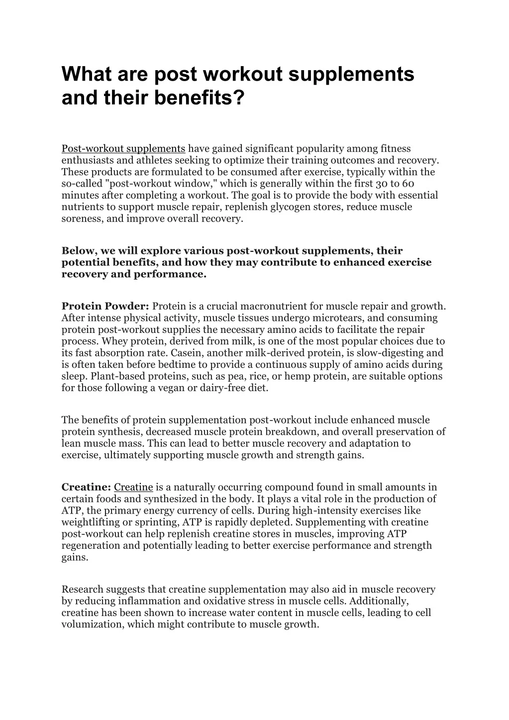 PPT - What are post workout supplements and their benefits PowerPoint ...
