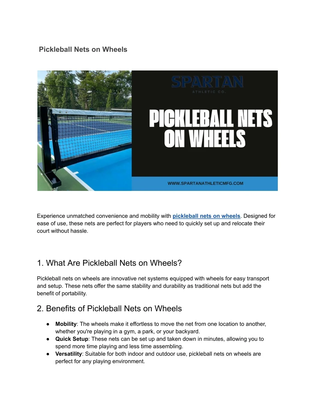 PPT - Pickleball Nets on Wheels PowerPoint Presentation, free download ...