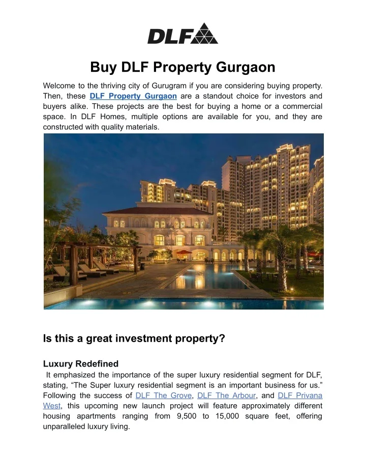 PPT - Buy DLF Property Gurgaon PowerPoint Presentation, free download ...