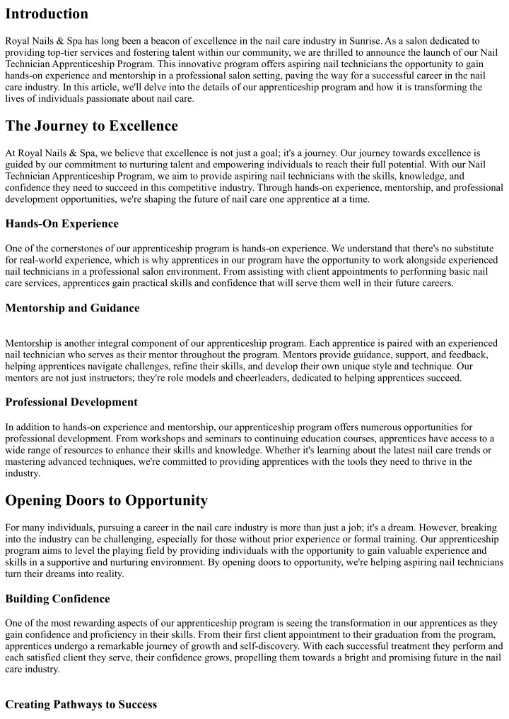 PPT - Empowering the Next Generation: Royal Nails & Spa's Nail ...