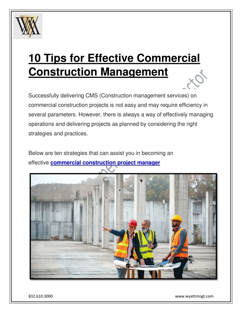 PPT - 10 Tips for Effective Commercial Construction Management ...