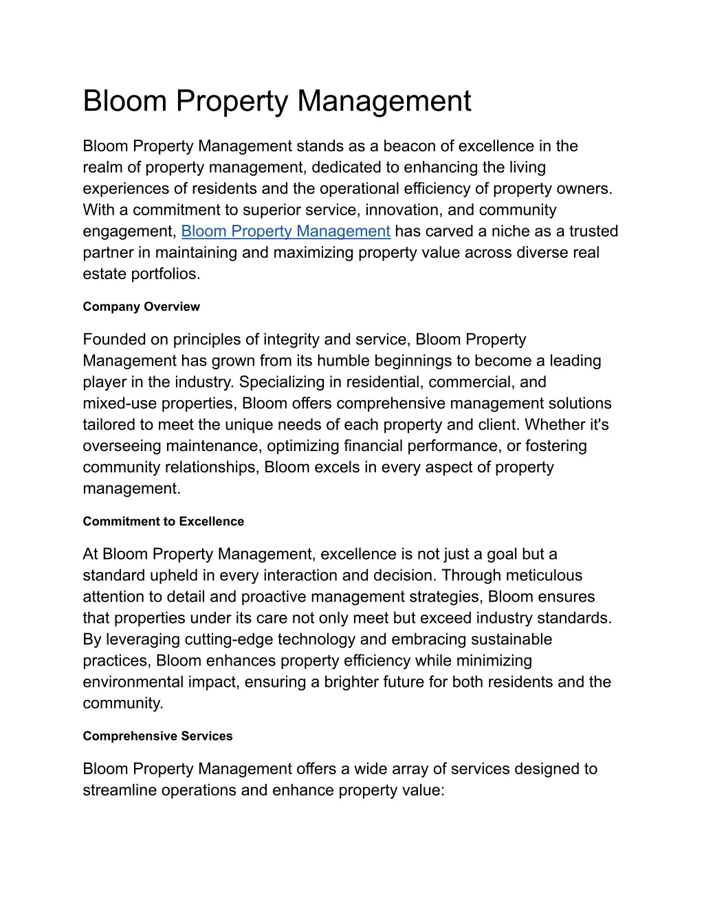 PPT - Bloom Property Management PowerPoint Presentation, free download - ID:13309744