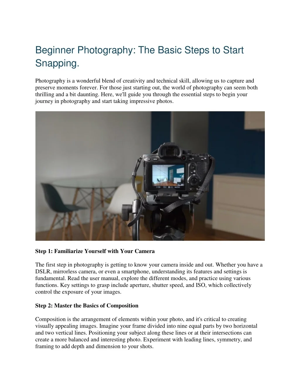 PPT - Beginner Photography: The Basic Steps to Start Snapping ...