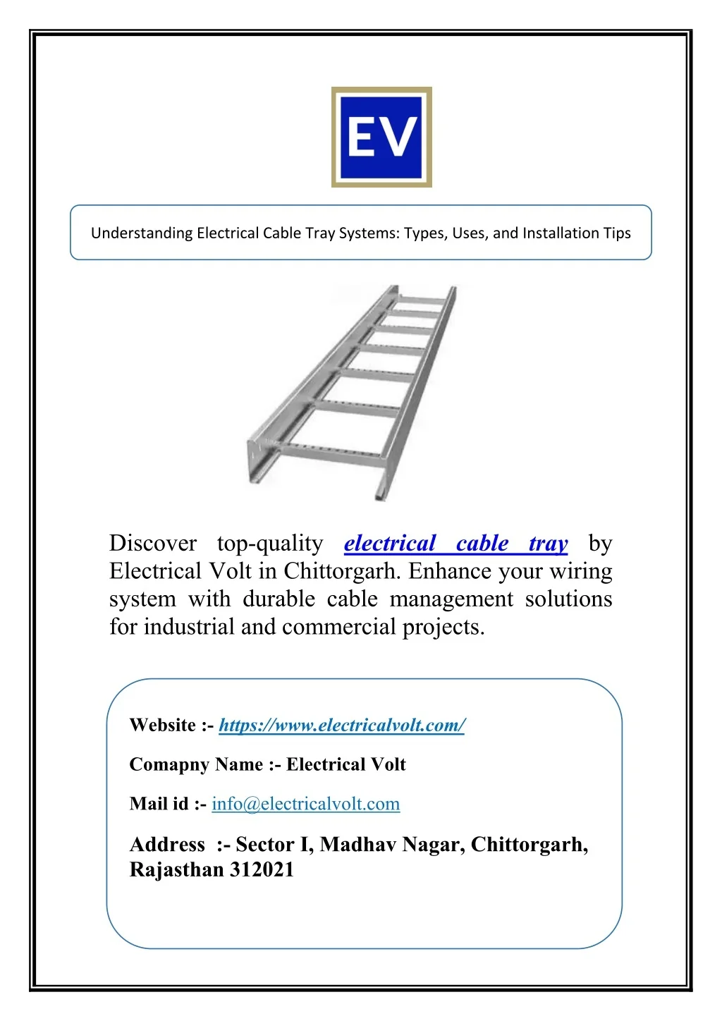 PPT - Understanding Electrical Cable Tray Systems: Types, Uses, and ...