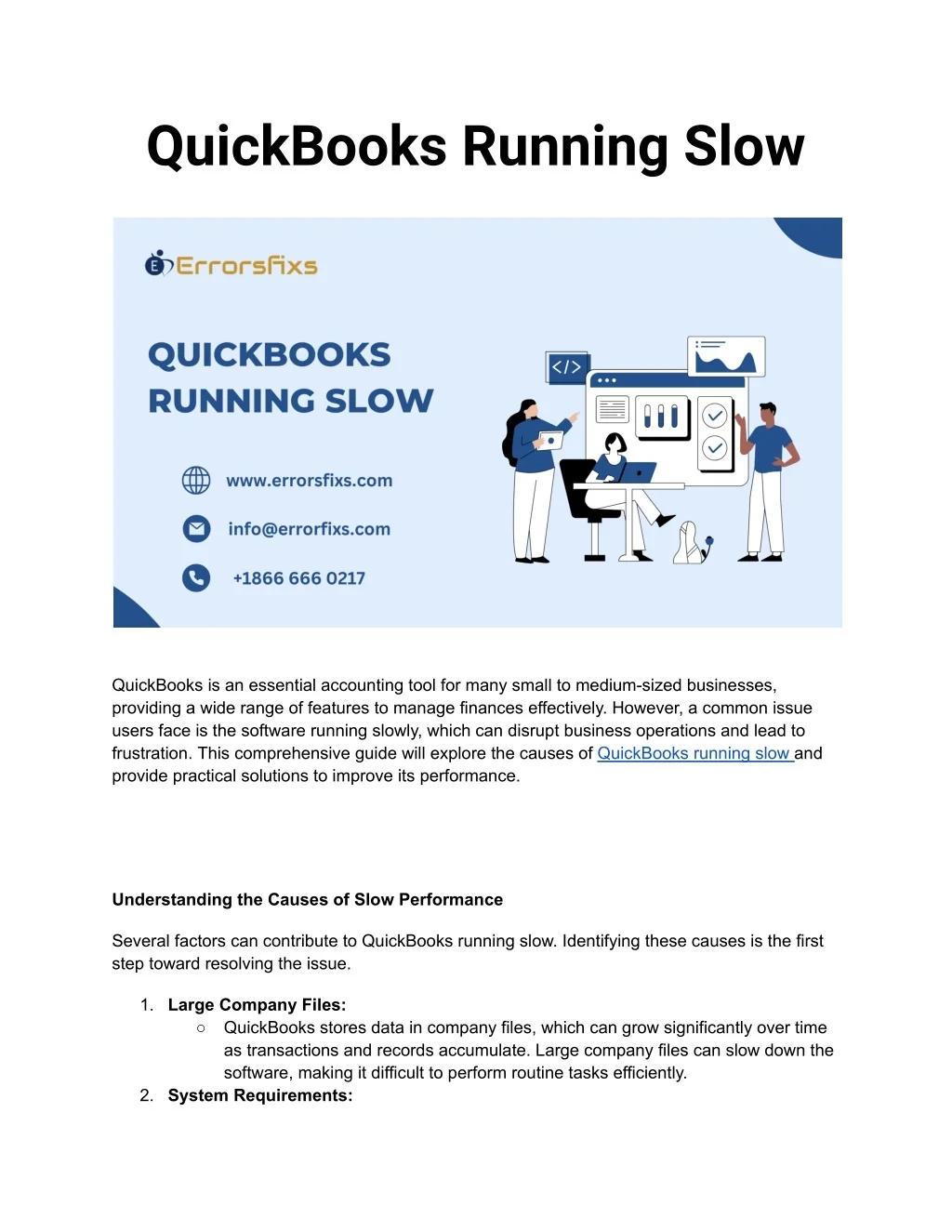PPT - QuickBooks Running Slow PowerPoint Presentation, free download ...