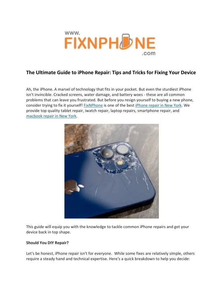 PPT - The Ultimate Guide to iPhone Repair: Tips and Tricks for Fixing ...